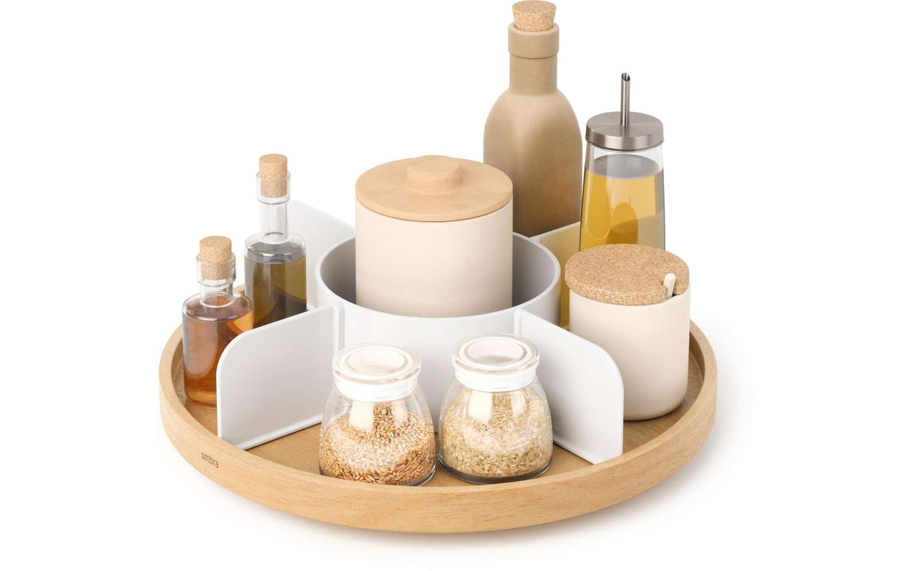 Plateau tournant Lazy Susan Bellwood, blanc/naturel | Betty Bossi